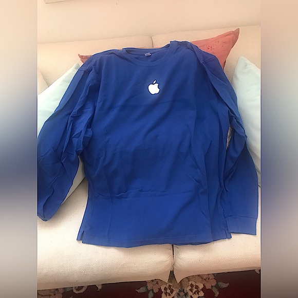 Apple | Shirts | Mens Blue Long Sleeve Apple Store Tshirt | Poshmark